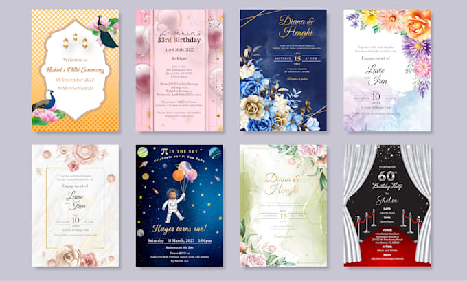 Do an amazing birthday, wedding, or any invitation card design by ...