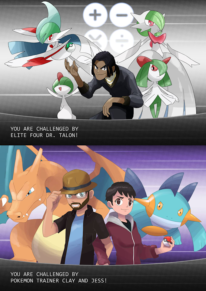 Draw you as pokemon trainer in battle loading scene by Dkeybudy | Fiverr