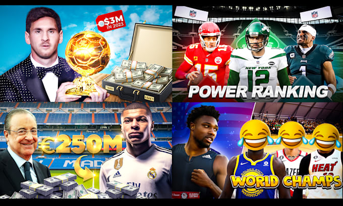 Design catchy sports youtube thumbnail by Amhar4u | Fiverr