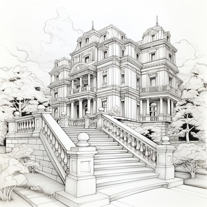 Make you charming custom or random large scale coloring page by ...