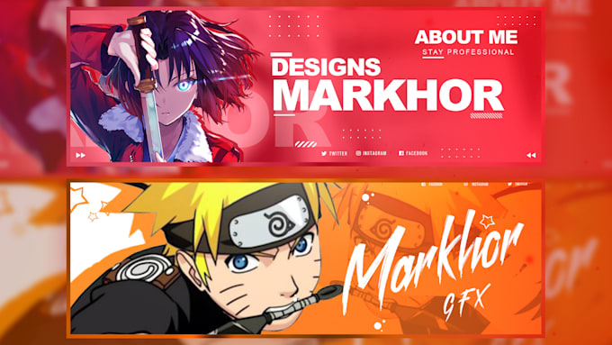 Design anime banner header for youtube kick twitch discord by ...