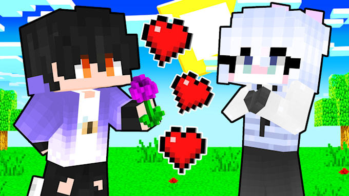 Minecraft 2d thumbnail with eyes cartoon by Cherrycutemaker | Fiverr