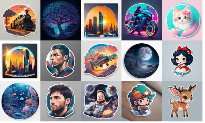 Create custom sticker designs for you by Maleeshaw | Fiverr