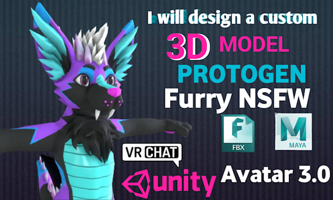 Design custom 3d model, protogen avatar, furry nsfw model in anime ...