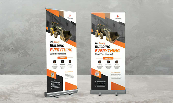 Design roll up banner, retractable banner, pull up, roller banner ...