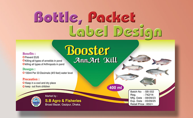 Bottle and poly pack label design by Kvideo18 | Fiverr