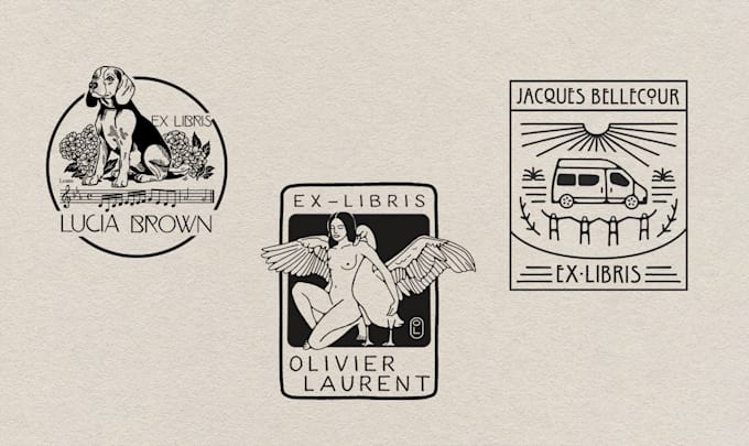 Design your own ex libris bookplate stamp for your books by Valiente ...