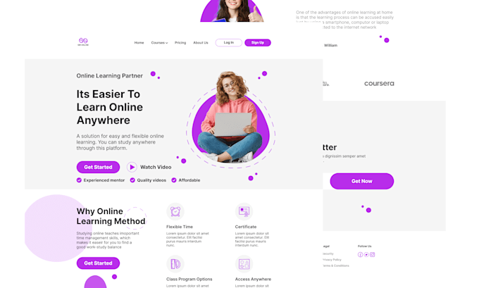 Design elearning education website ui ux in figma by M_creation15 | Fiverr
