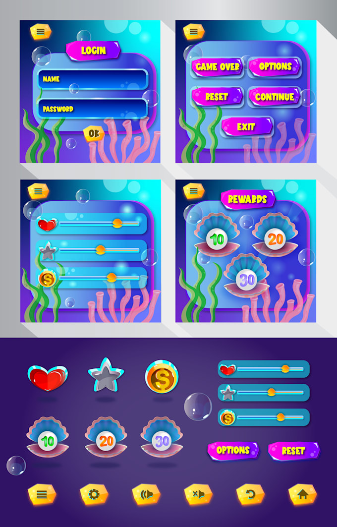 Do creative 2d game graphics and game ui design by Esra_oz | Fiverr