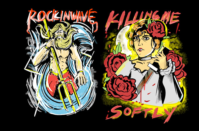 Draw detailed dark art and heavy metal horror illustration by ...