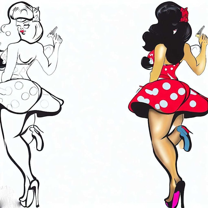 how to draw a cartoon pin up girl