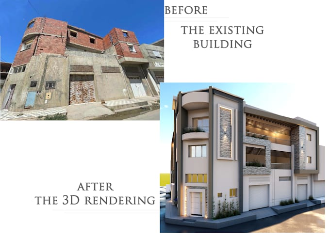 Redesign the exterior of your old building by Amenihmida | Fiverr