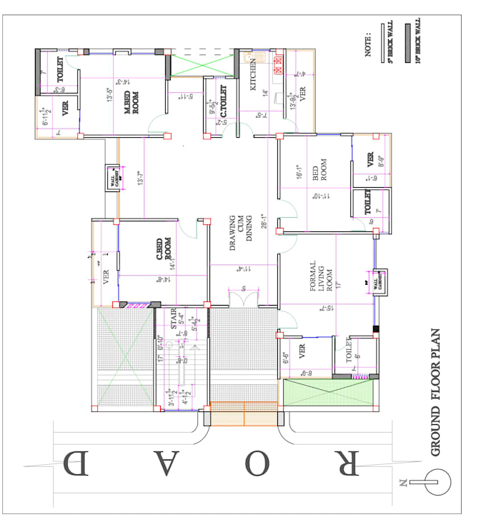 Design architectural floor plan in autocad 2d by Nasir_97 | Fiverr