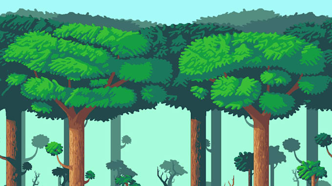 Design pixel art background, pixel sprite sheet, game character assets ...