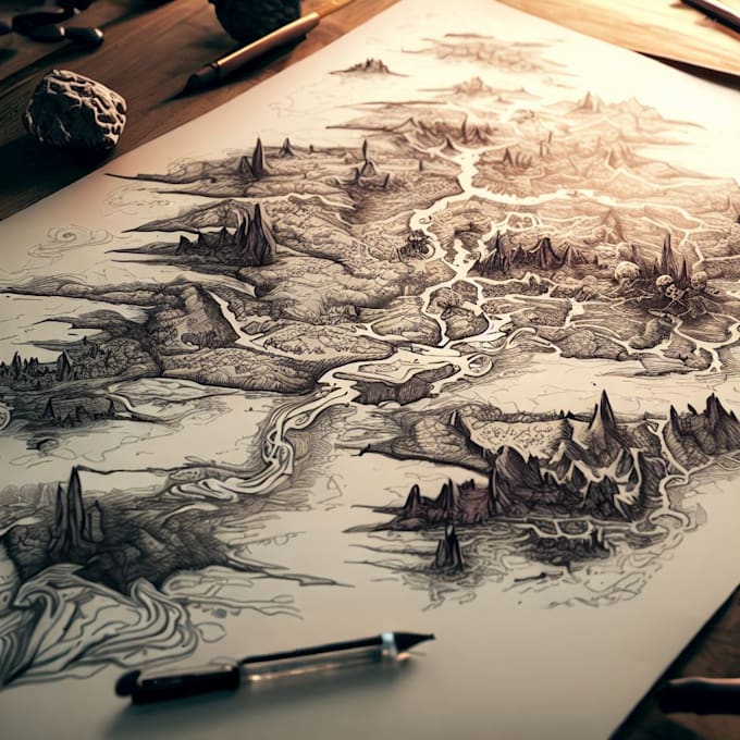 Draw a fantasy world map for dnd by Poodeleon9 | Fiverr