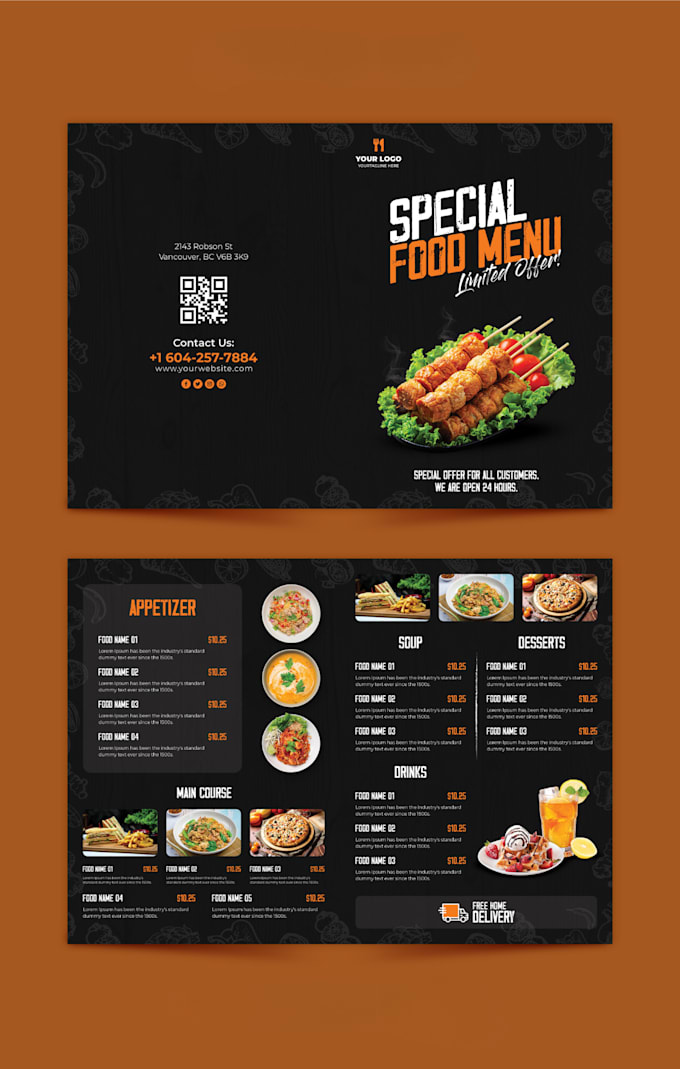 Do an amazing menu design, food menu, restaurant menu design by Kerolos ...