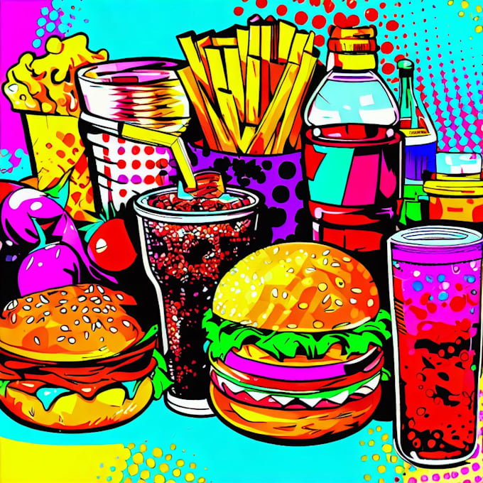 Make food pop art of your food by Ponouwooks | Fiverr