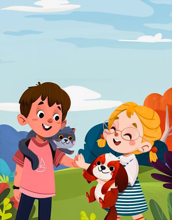 Draw professional children story book illustrations and cover page by ...