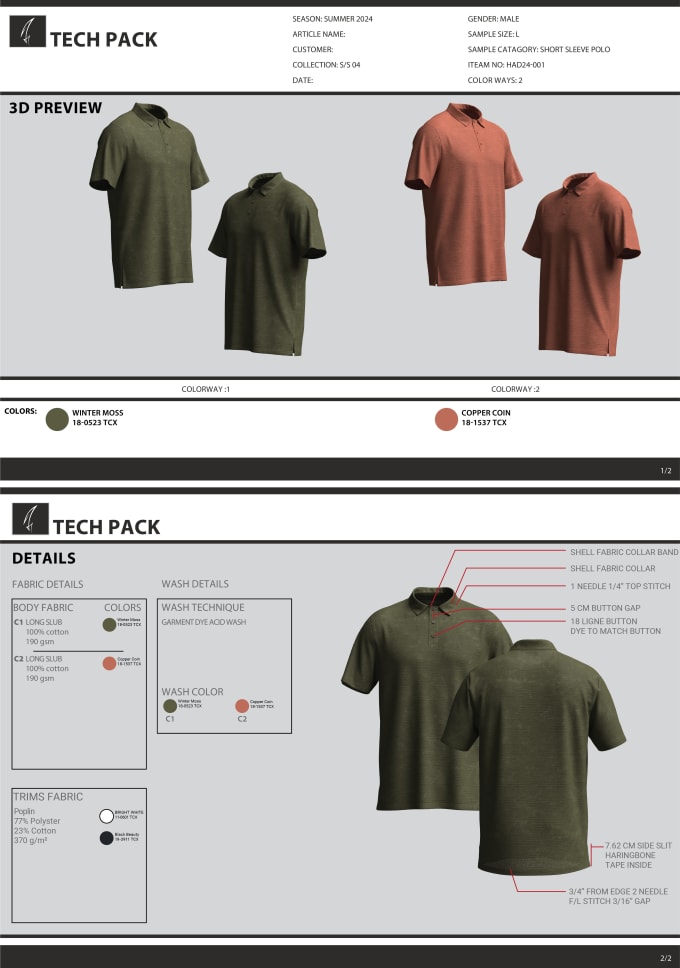 Make tech pack with 3d garments by Remanalhadi | Fiverr