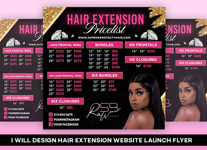 Design hair extension, salon, beauty, women flyers by Osamaiqbal97 | Fiverr