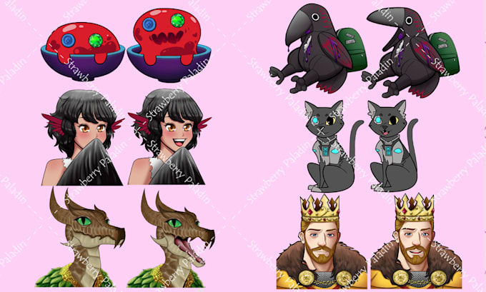 Draw you a png reactive image or pngtuber by Strawberrybow | Fiverr