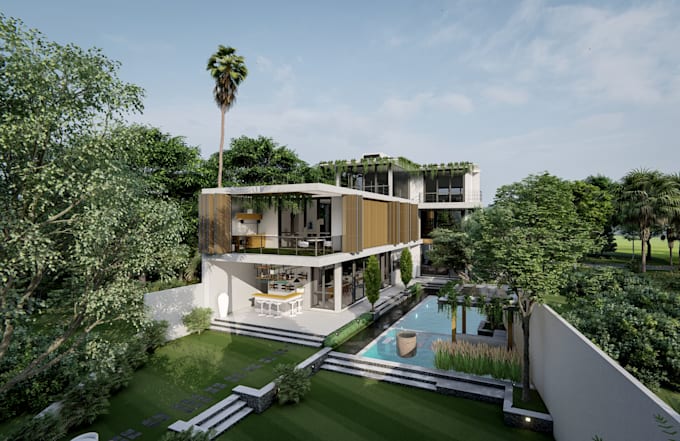 Do exterior architecture 3d modeling and realistic rendering by Pixel_sky | Fiverr