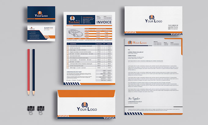 Create letterhead, business card, stationery, postcard, invoice, fillable pdf by Jahid_82 | Fiverr