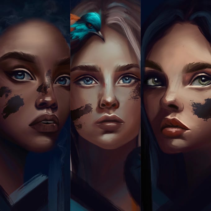 Create character, editorial or fashion illustration, portrait, sketch ...