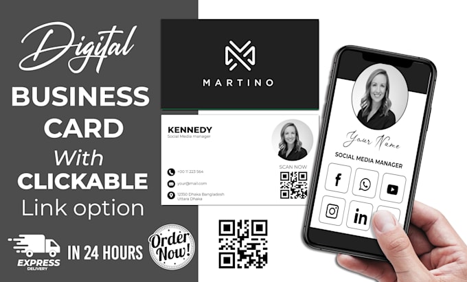 Design digital business card or physical card by Sam_logocreator | Fiverr
