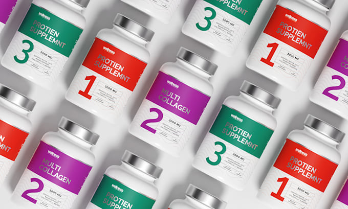 Do supplement label design 3d with product animation video by ...