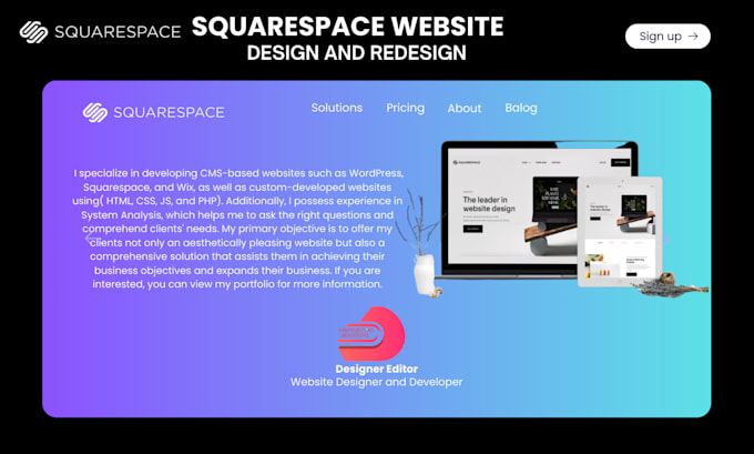 Develop squarespace website, design squarespace landing page by Designe ...