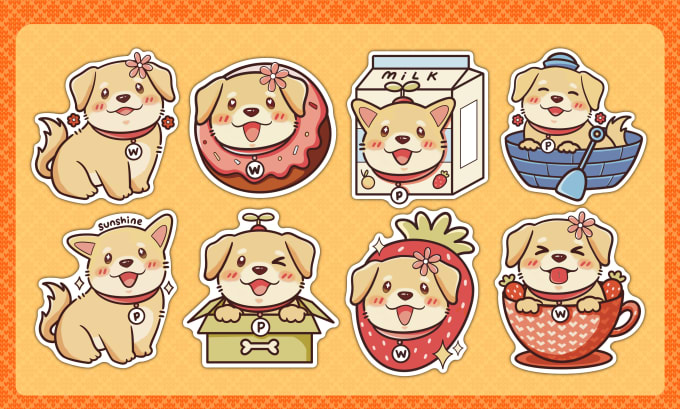 Design cute animals, emote, stickers, chibi, character by Epkystudio ...