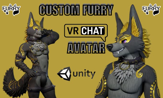 Create custom furry vrchat avatar, fursona, rex avatar, 3d model, vrc ...
