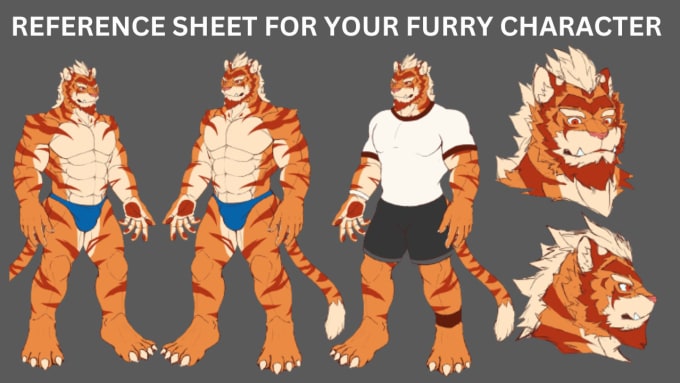 Draw furry reference sheet, reference sheet for your furry character in ...