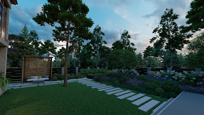 Imake a 3d visualization and 3d model of your yard house landscape ...