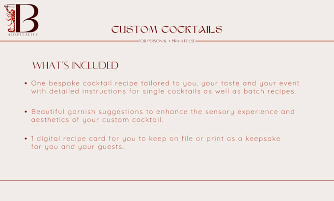 Create a custom cocktail recipe for your event by Briarhh | Fiverr
