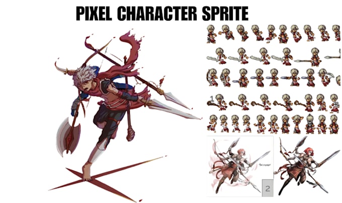 Design pixel art with sprite sheet, pixel art animation by Mitchelldan | Fiverr