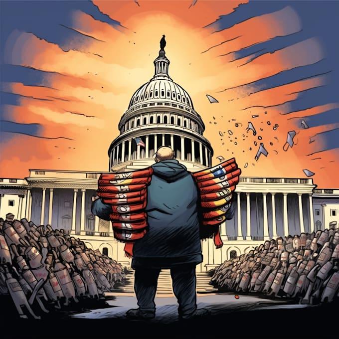 Make a political cartoon art for you by Moonseoxee | Fiverr