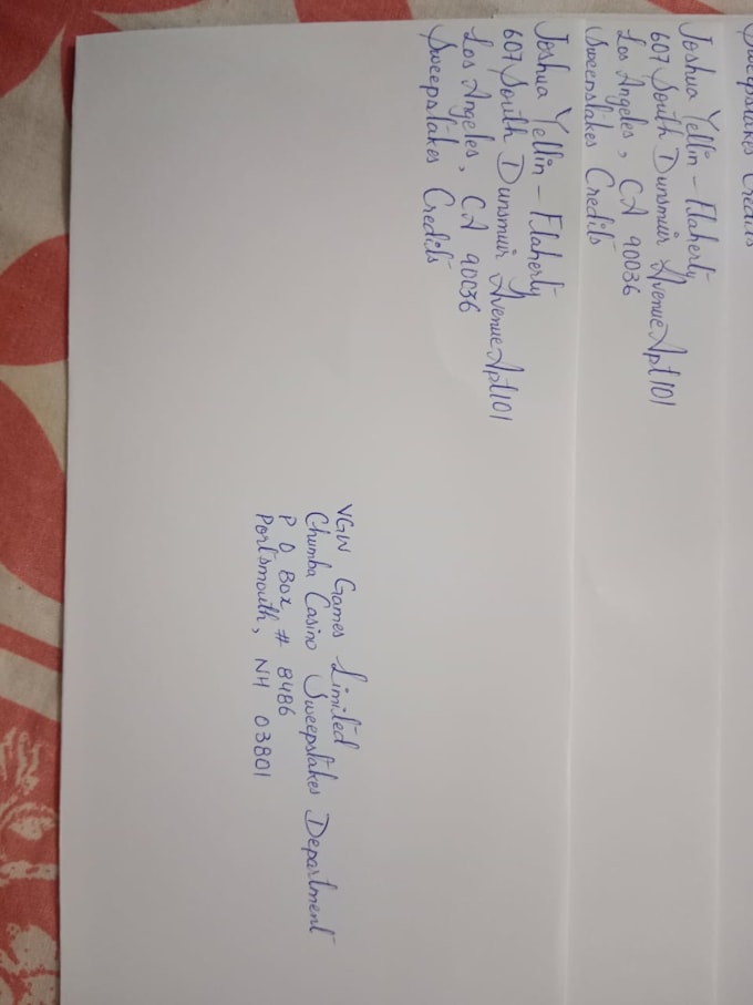 Handwriting your sweepstakes postcards envelopes letters by Taimoorg ...