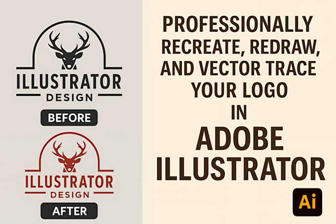 Redraw and vector trace your logo with manual tracing by Illustradesign1 | Fiverr
