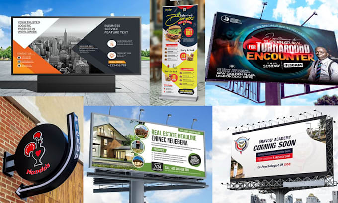 Design billboard, signage, yard sign, signboard via adobe photoshop ...