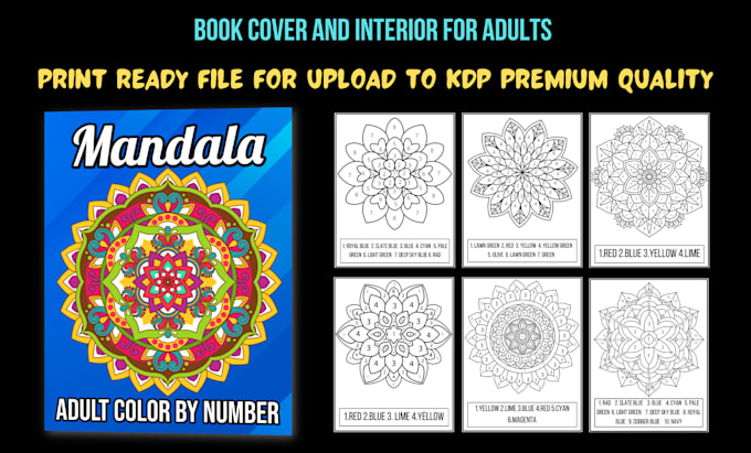 Create color by number book cover and interior pages for all by ...