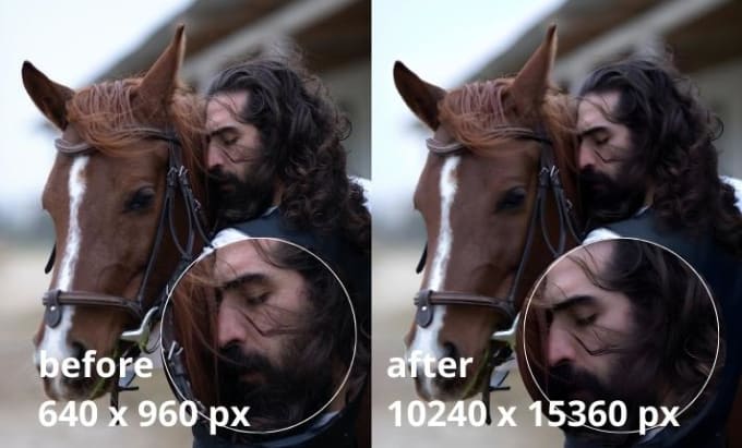 Upscale, restore, enhase, improve low res photo to high resolution by ...