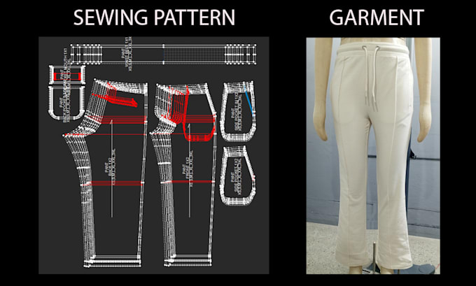 Do sewing pattern and grading for clothing of garment by ...