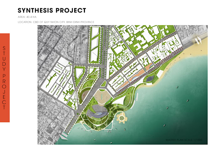 Photoshop render site plan, master plan, elevation, section by ...