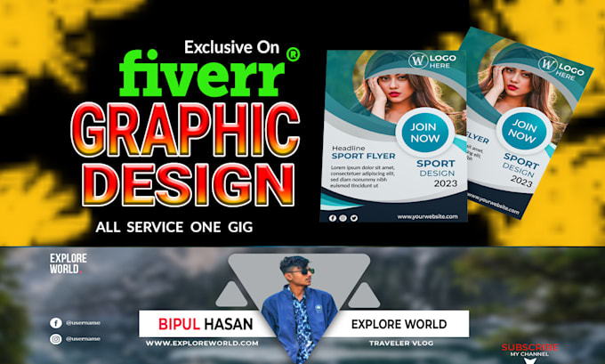 Do flyer design, facebook adds, youtube banner, any graphic design by ...