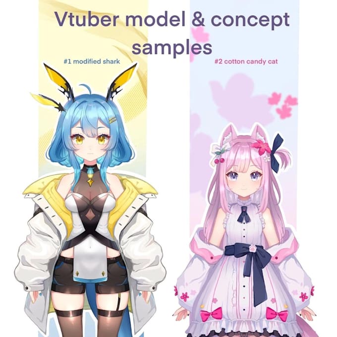 Draw character anime character for vtuber model, live2d streaming ready ...