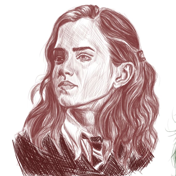 Do your portrait, rough sketch style by Elodielr | Fiverr