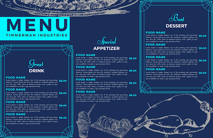 Design food menu card, restaurant menu card cost list menu , by ...