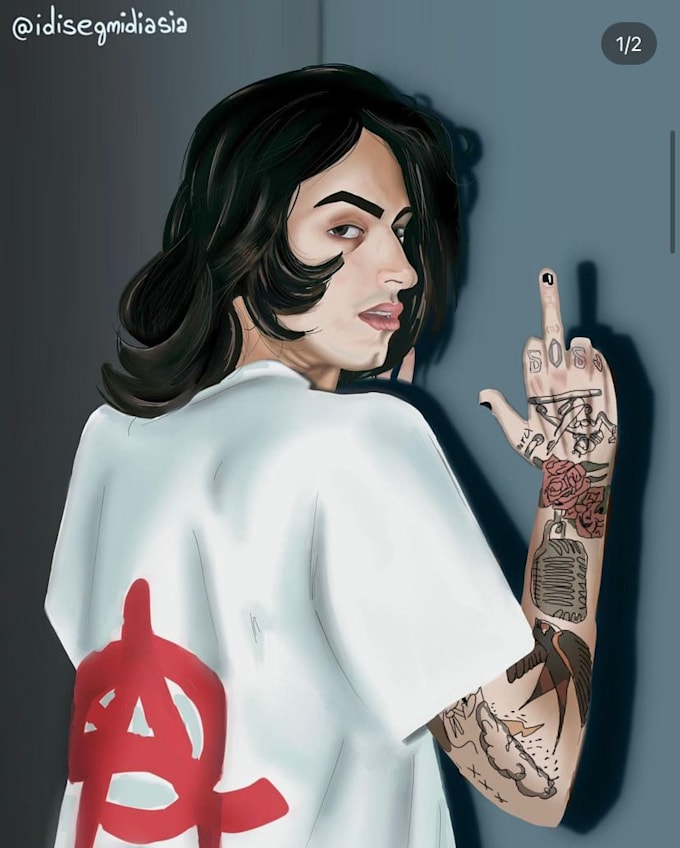 Draw a portrait of your favourite singer by Disegnidiasia | Fiverr